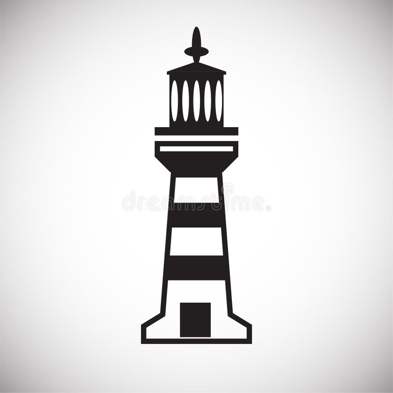 Lighthouse Icon on Background for Graphic and Web Design. Simple Vector ...