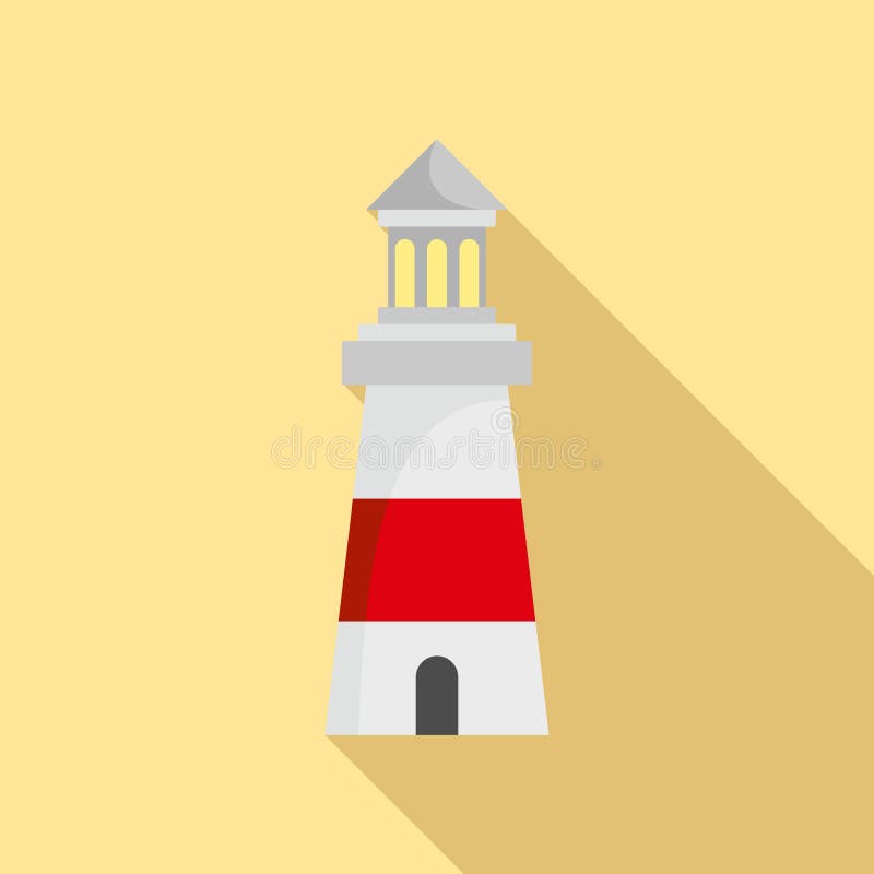Lighthouse Icon, Flat Style Stock Vector - Illustration of design ...