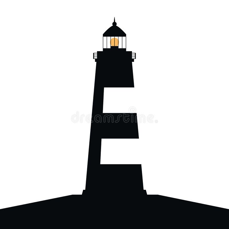 Lighthouse Icon Isolated Black on White Background Stock Vector ...