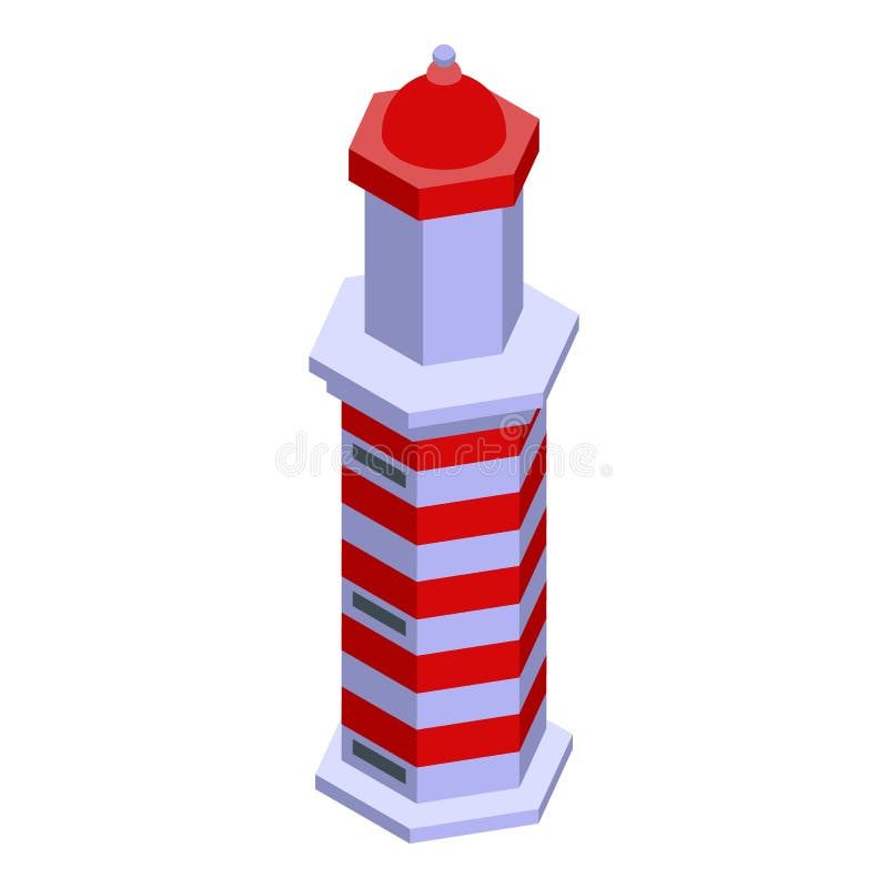 Lighthouse Icon, Isometric Style Stock Vector - Illustration of ...