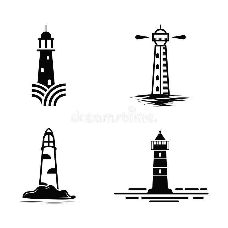 Lighthouse Icon Logo and Vector Illustration Beacon Tower Design Stock ... Lighthouse Icon Logo and Vector Illustration Beacon Tower Design Stock ...