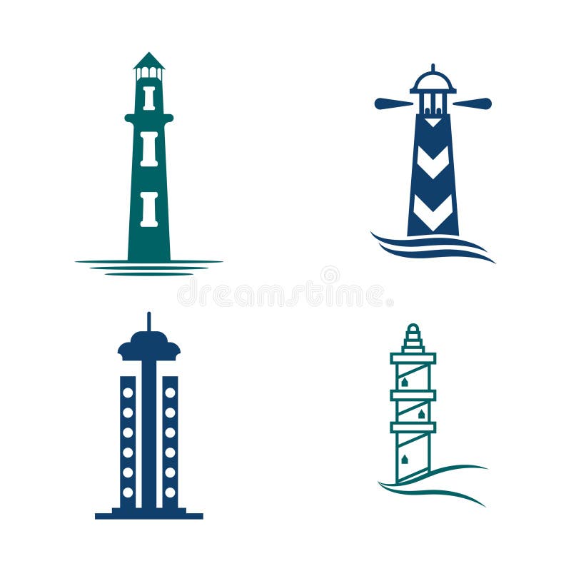 Lighthouse Icon Logo and Vector Illustration Beacon Tower Design Stock ... Lighthouse Icon Logo and Vector Illustration Beacon Tower Design Stock ...