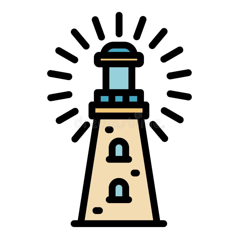Lighthouse Icon Color Outline Vector Stock Illustration - Illustration ...