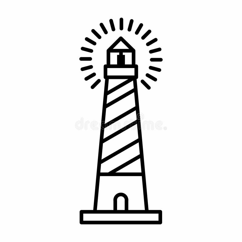 Lighthouse Icon Outline Vector Stock Vector - Illustration of light ...