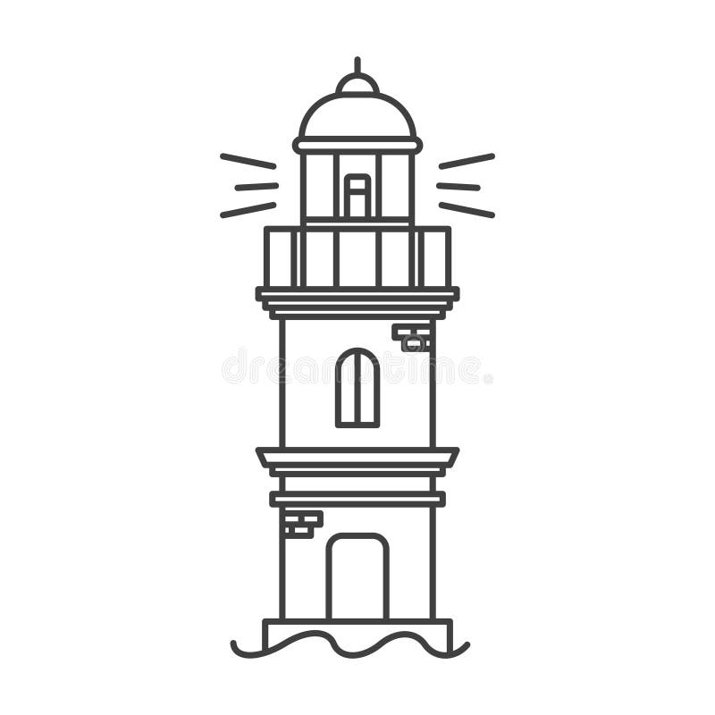 Lighthouse Icon. a Simple Line Drawing of a Coastal Structure that ...