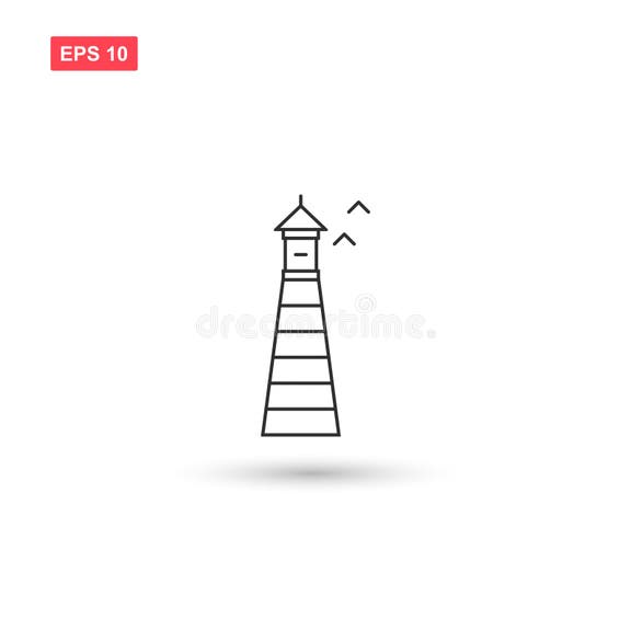 Lighthouse Icon Vector Design Isolated 8 Stock Vector - Illustration of ...
