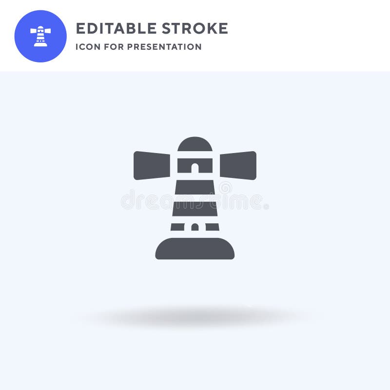 Lighthouse Icon Vector, Filled Flat Sign, Solid Pictogram Isolated on ...