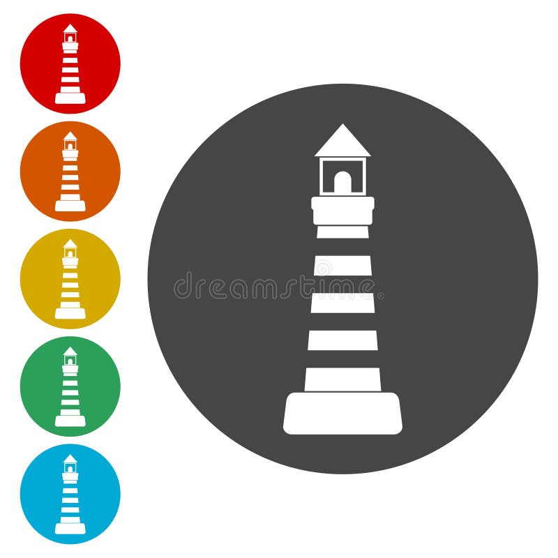 Lighthouse icons set stock vector. Illustration of construction - 134040074