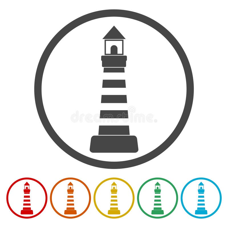 Lighthouse icons set stock vector. Illustration of construction - 134040074