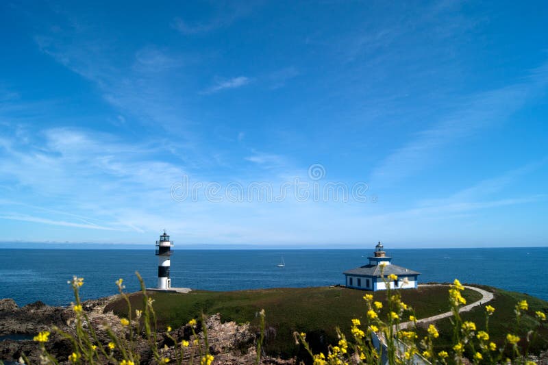 Lighthouse of Isla Pancha, Ribadeo Stock Image - Image of nature ...