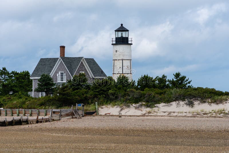 Sandy Neck Lighthouse stock image. Image of tower, house - 159627947