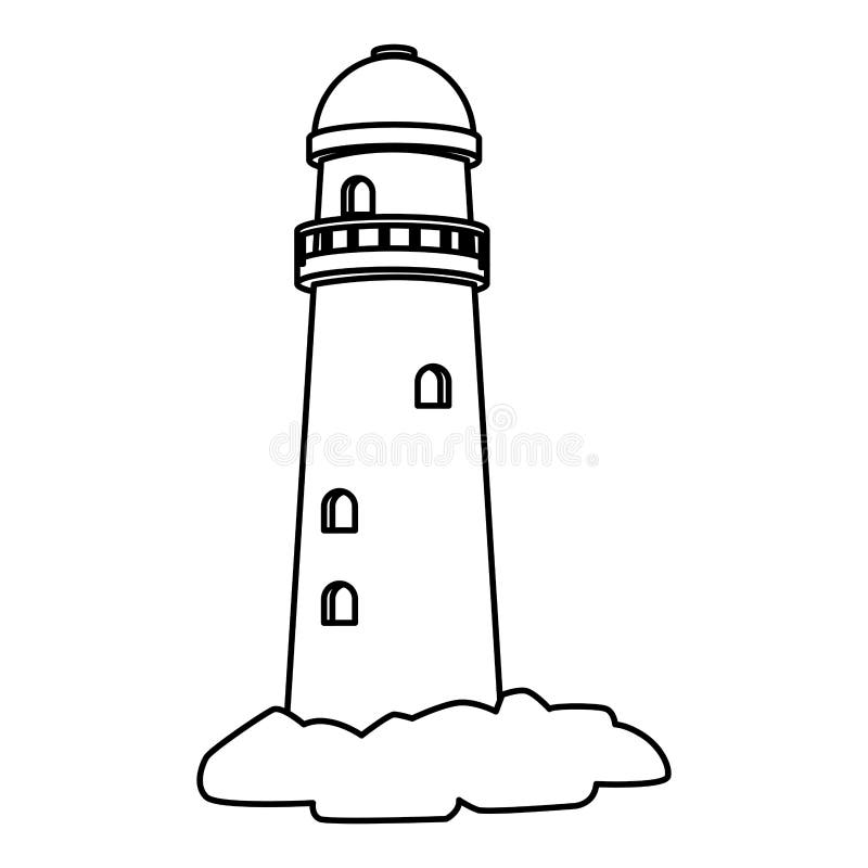 Lighthouse isolated icon stock vector. Illustration of adventure ...