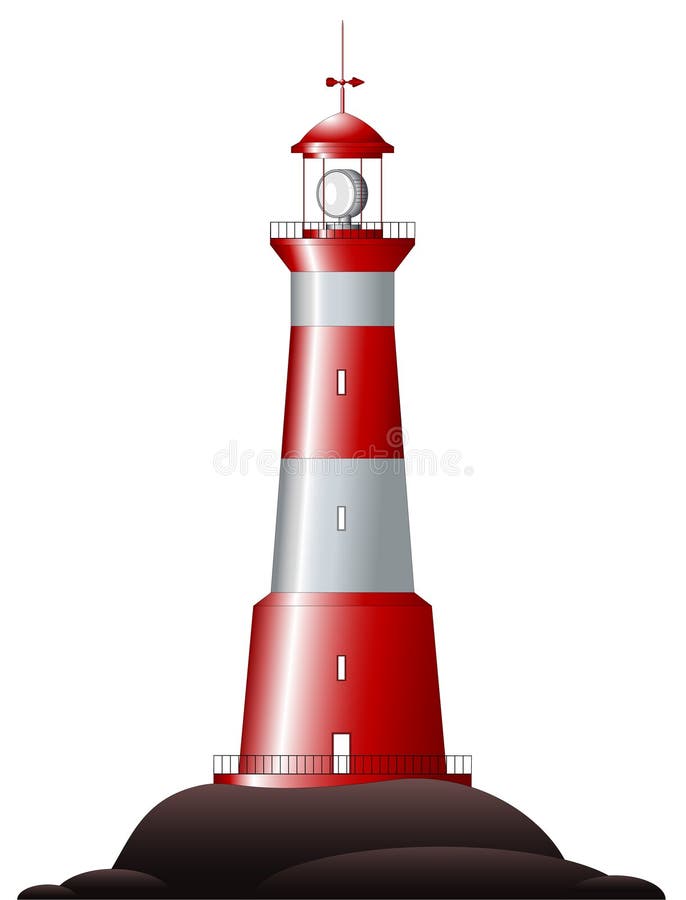 Lighthouse. Detailed Illustration. Stock Vector - Illustration of coast ...