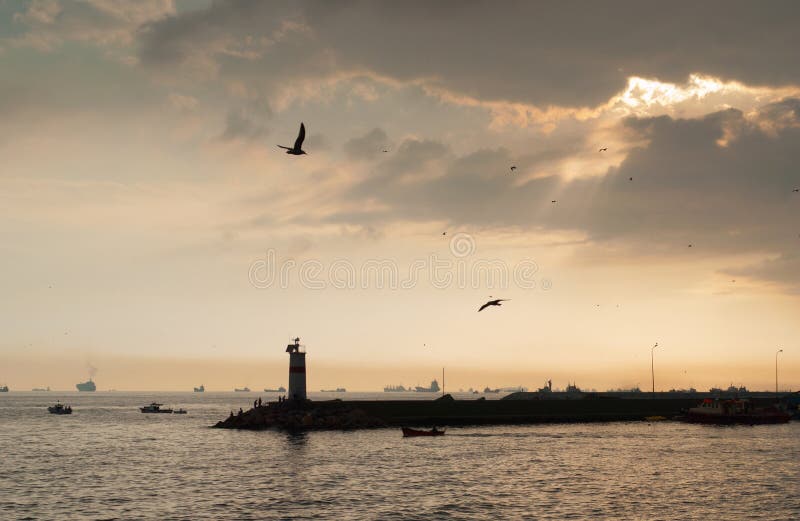 Lighthouse in Istanbul stock image. Image of marine, pier - 27668667
