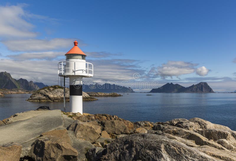Lighthouse in Kabelvag on Lofoten Islands Stock Image - Image of arctic ...