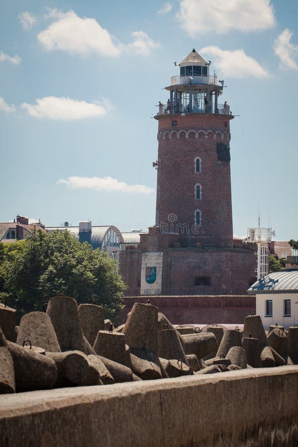 Lighthouse in Kolobrzeg, Poland. Editorial Photo - Image of landmark ...