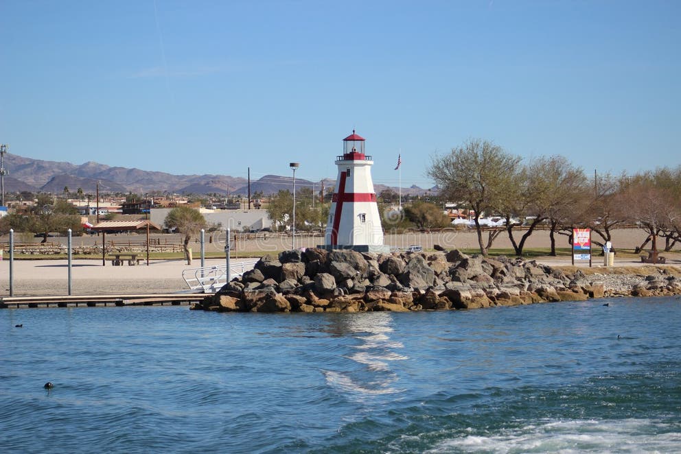 Lighthouse on Lake Havasu Arizona Stock Image - Image of california ...