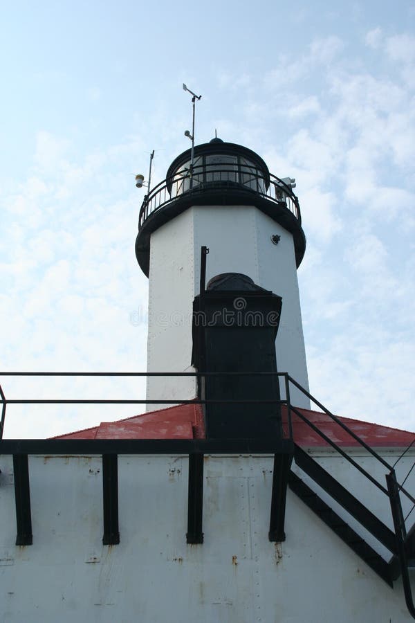 Michigan City Lighthouse on Lake Michigan in Indiana Stock Image ...