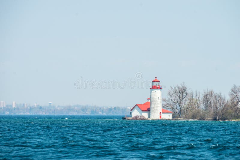 Lighthouse on the Lake Ontario. Stock Photo - Image of distance ...