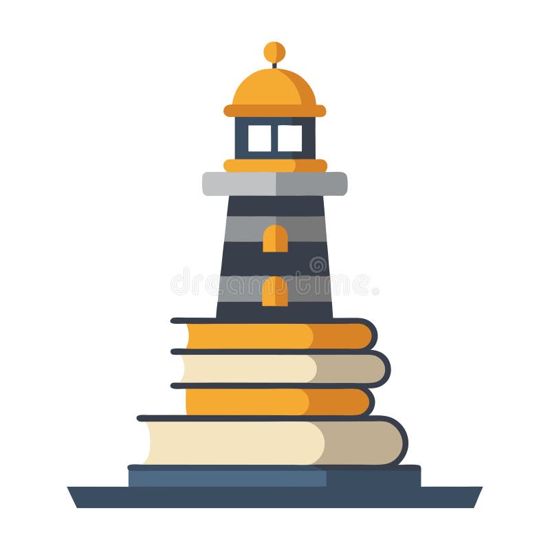 Lighthouse of Learning: Books Supporting a Tower of Knowledge Stock ...