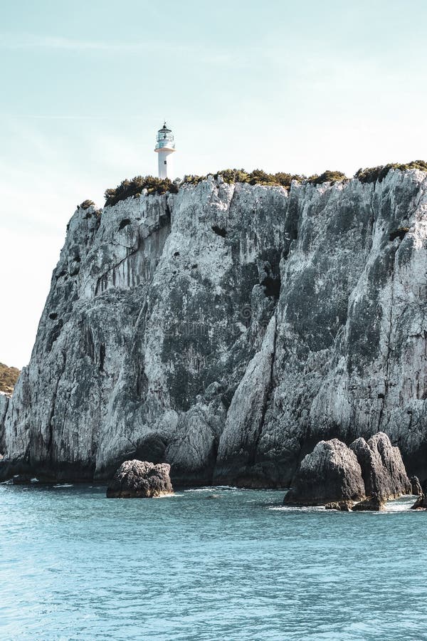Lighthouse Doukato in Lefkada Island Stock Photo - Image of mountain ... Lighthouse Doukato in Lefkada Island Stock Photo - Image of mountain ...