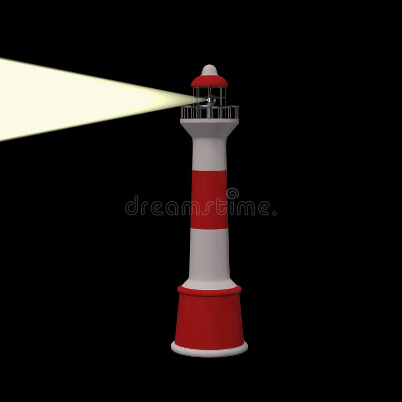 Lighthouse with Light Beam 3d Rendering Stock Illustration ...