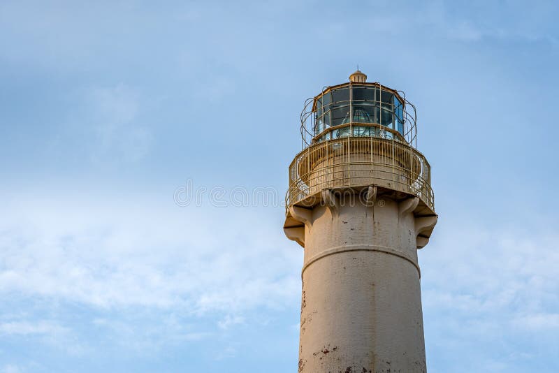Lighthouse on a Light Blue Sky Background Stock Image - Image of ...
