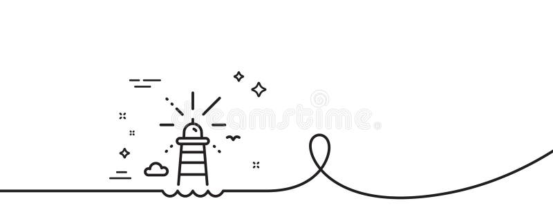 Lighthouse Line Icon. Beacon Tower Sign. Searchlight. Continuous Line ...