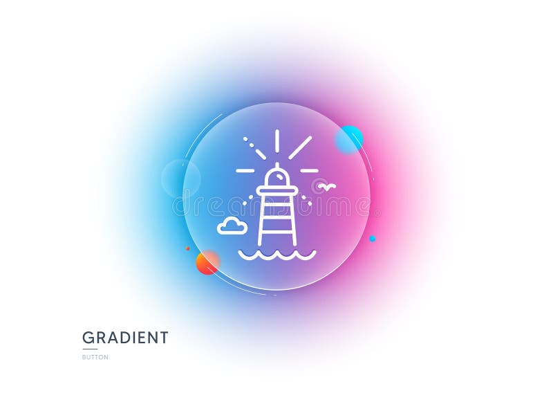 Lighthouse Line Icon. Beacon Tower Sign. Searchlight. Gradient Blur ...
