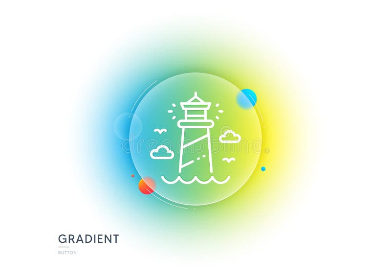 Lighthouse Line Icon. Beacon Tower Sign. Searchlight. Gradient Blur ...
