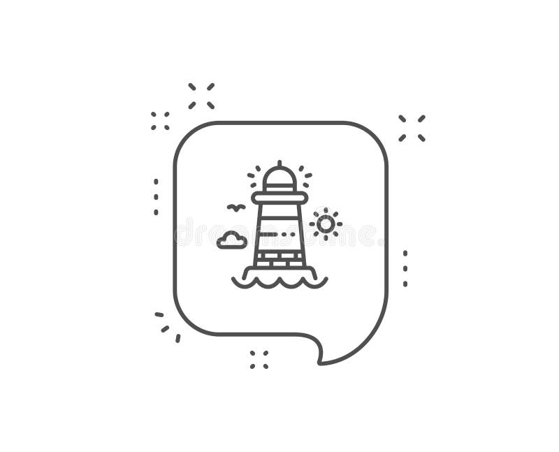 Lighthouse Line Icon. Beacon Tower Sign. Searchlight. Vector Stock ...