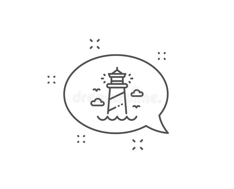 Lighthouse Line Icon. Beacon Tower Sign. Searchlight. Vector Stock ...