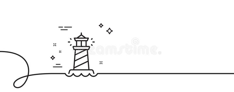 Lighthouse Line Icon. Searchlight Tower Sign. Beacon. Continuous Line ...