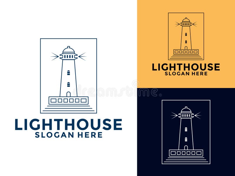 Lighthouse Logo. Harbor Icon. Light Beacon Symbol Stock Vector ...