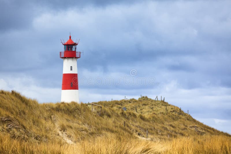 Lighthouse at List, Sylt stock image. Image of ellenbogen - 93481143