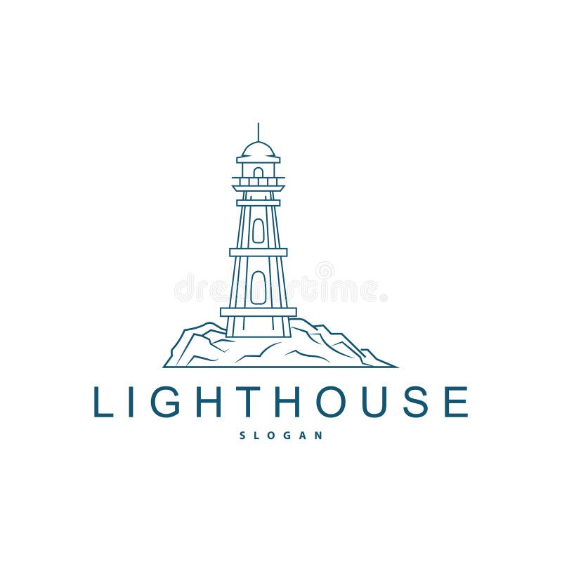 Lighthouse Logo, Beacon Vector Modern Simple Beach Searchlight Tower ...