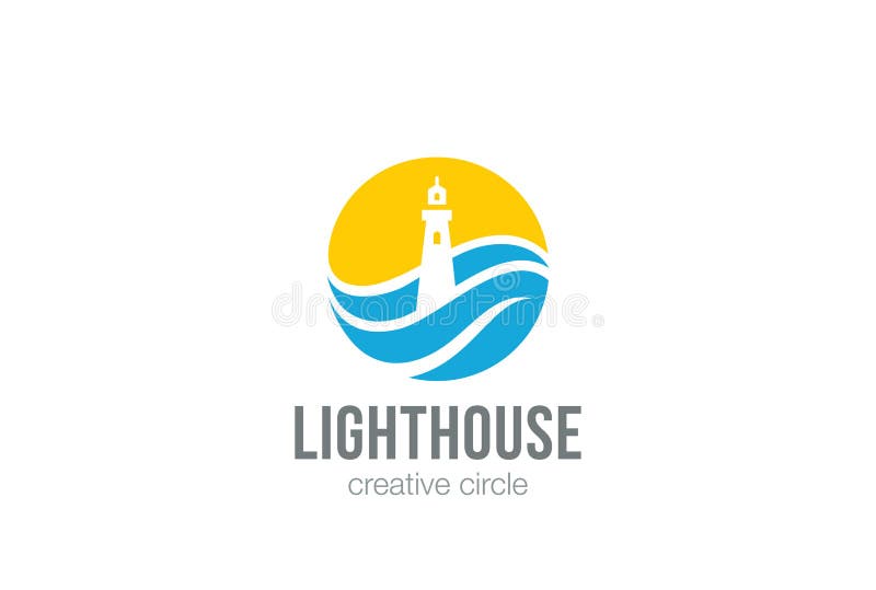 Lighthouse Logo Circle Abstract Design Vector Stock Vector ...