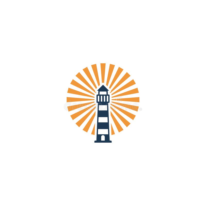 Lighthouse Logo Design Isolated on White Background Stock Vector ...