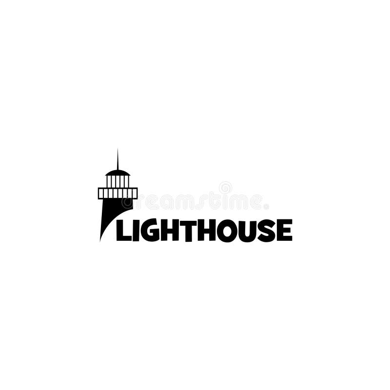 Lighthouse Logo Design Template Isolated on White Background Stock ...