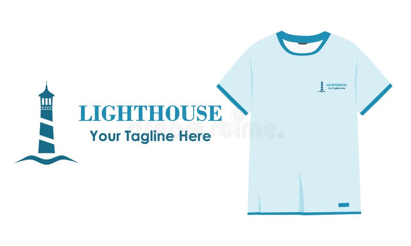 Lighthouse Logo Design Template with T Shirt Design. Stock Vector ...