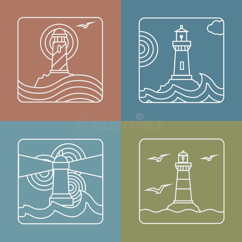 Lighthouse Badges Stock Illustrations – 210 Lighthouse Badges Stock ...
