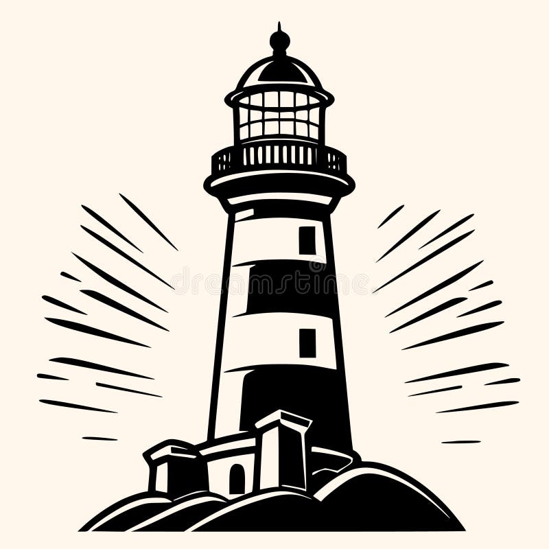 Lighthouse Logo Formed with Simple and Modern Shape, Drawing Elegant ...