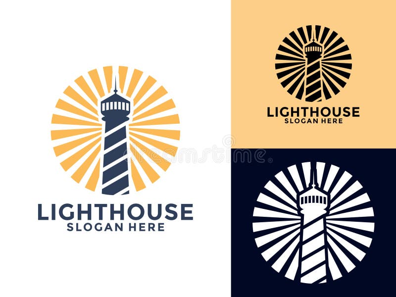 Lighthouse Logo. Harbor Icon. Light Beacon Symbol Stock Vector ...
