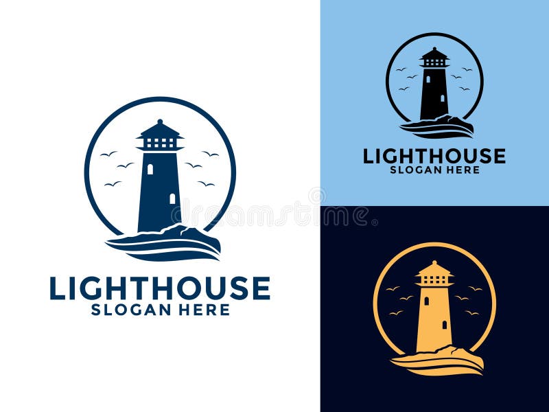 Lighthouse Logo. Harbor Icon. Light Beacon Symbol Stock Vector ...