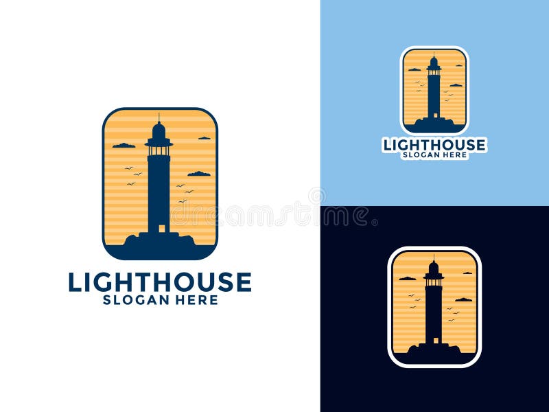 Lighthouse Logo. Harbor Icon. Light Beacon Symbol Stock Vector ...