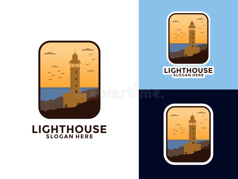 Lighthouse Logo. Harbor Icon. Light Beacon Symbol Stock Vector ...