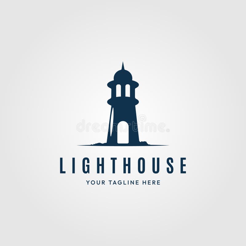 Lighthouse Logo Minimalist, Building of Lighthouse Logo Vector ...