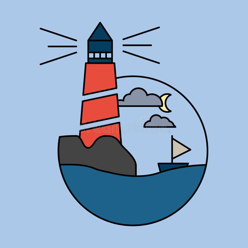 Lighthouse logo stock vector. Illustration of element - 378850918