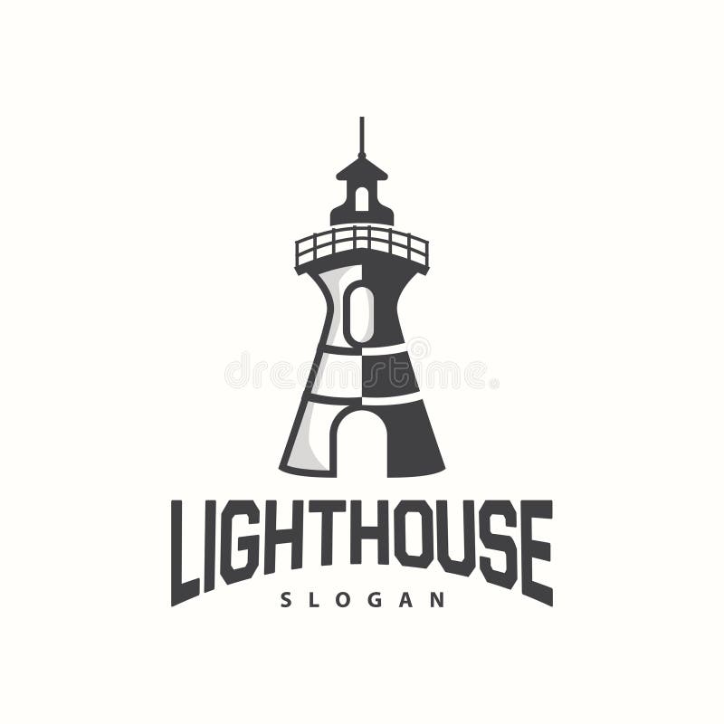 Lighthouse Logo, Beacon Vector Modern Simple Beach Searchlight Tower ...