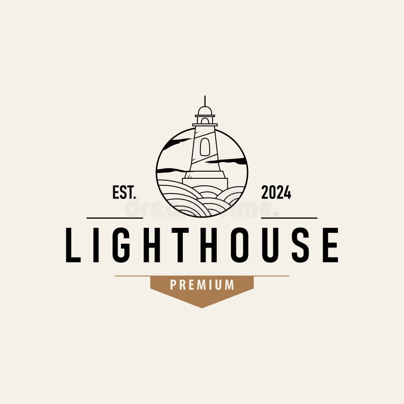 Lighthouse Logo, Sea Tower Vector, Template Design, Illustration Simple Minimalist Stock Vector ...